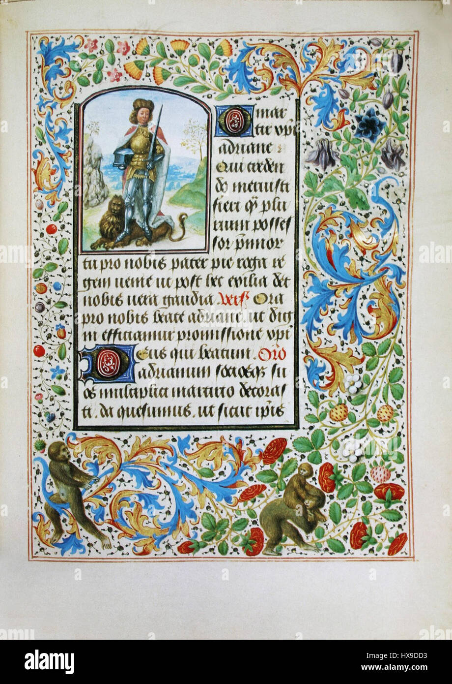 Stundenbuch der Maria von Burgund Wien cod. 1857 Heiliger Adrian Stock ...