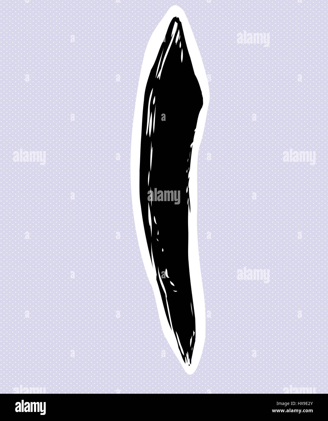 Sketched Arabic letter alif over halftone blue background with white ...