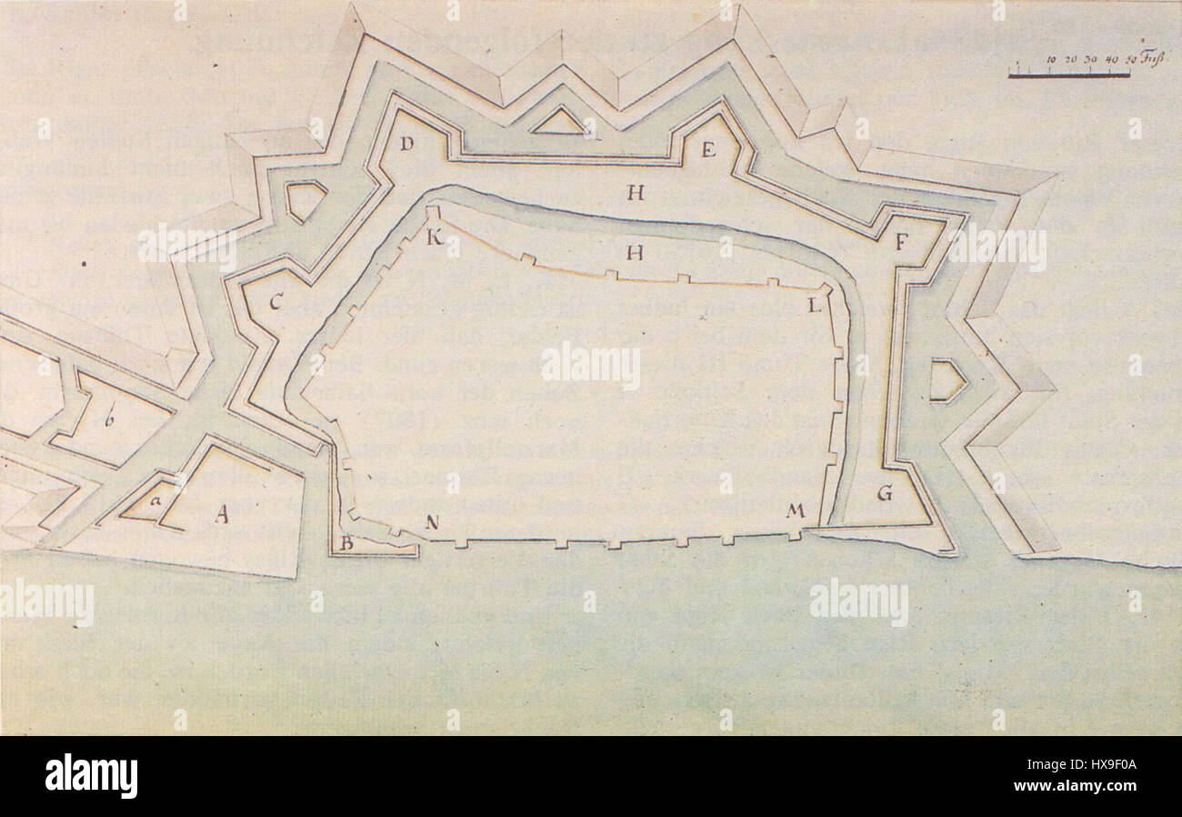 Project for fortifications of riga from around 1640 Stock Photo - Alamy