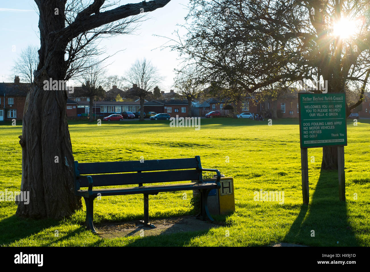 A view of the village green in Nether Heyford, Northamptonshire in the ...