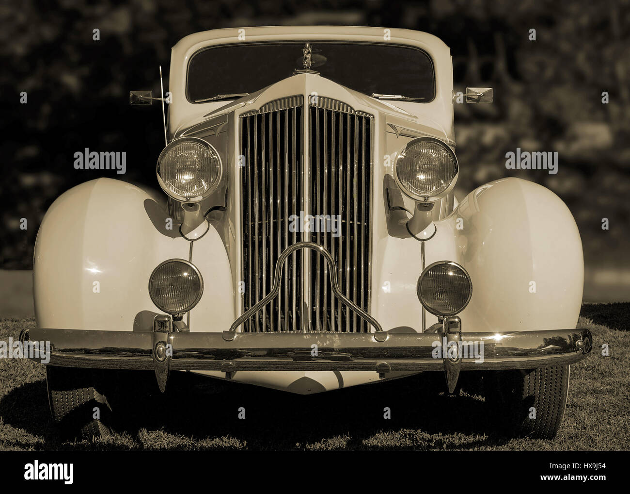 Front view of vintage 1937 Packard 115C Club Sedan Stock Photo - Alamy