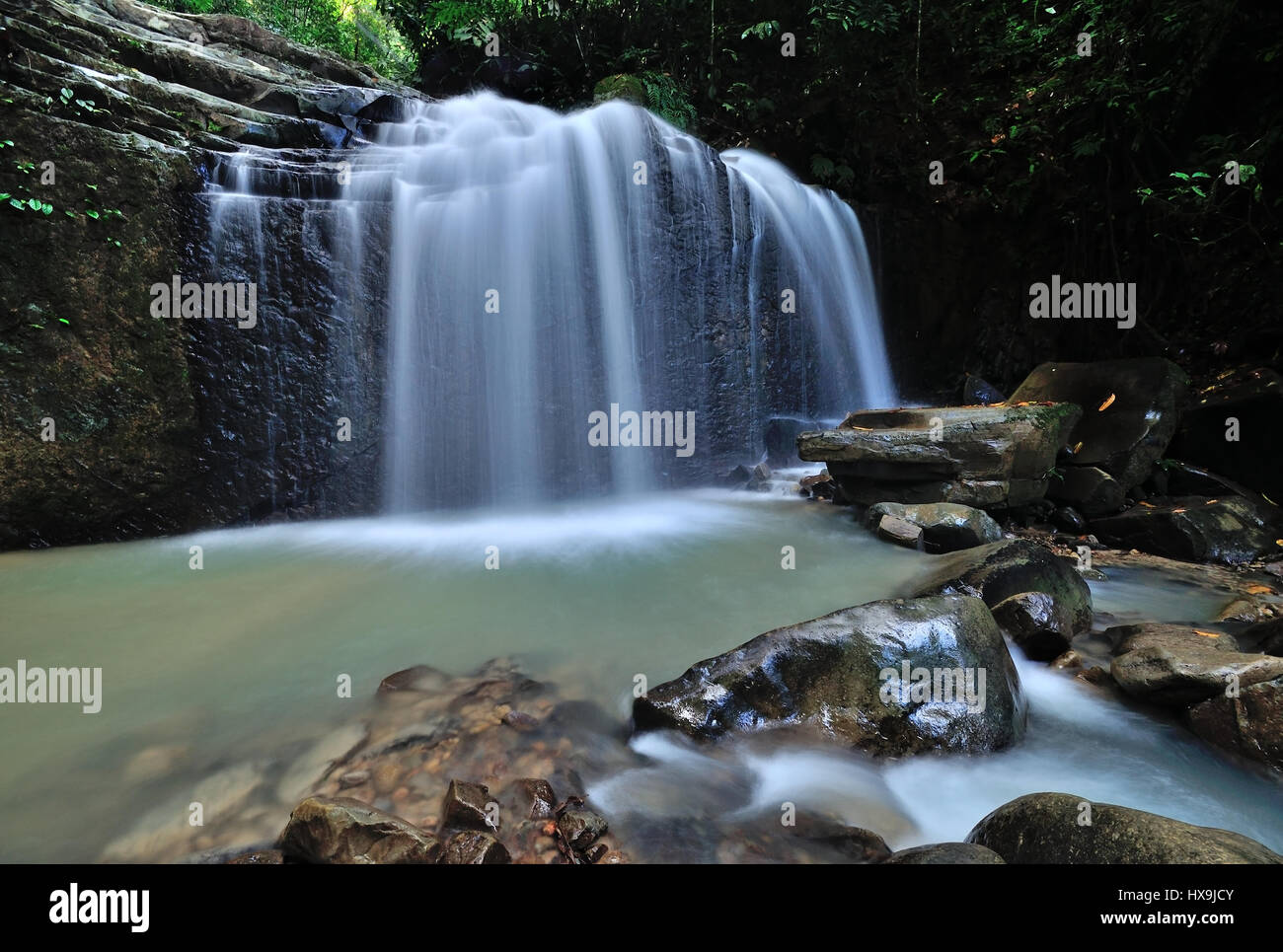Long exposure waterfall in Kota Kinabalu, Sabah Borneo, Malaysia Stock ...
