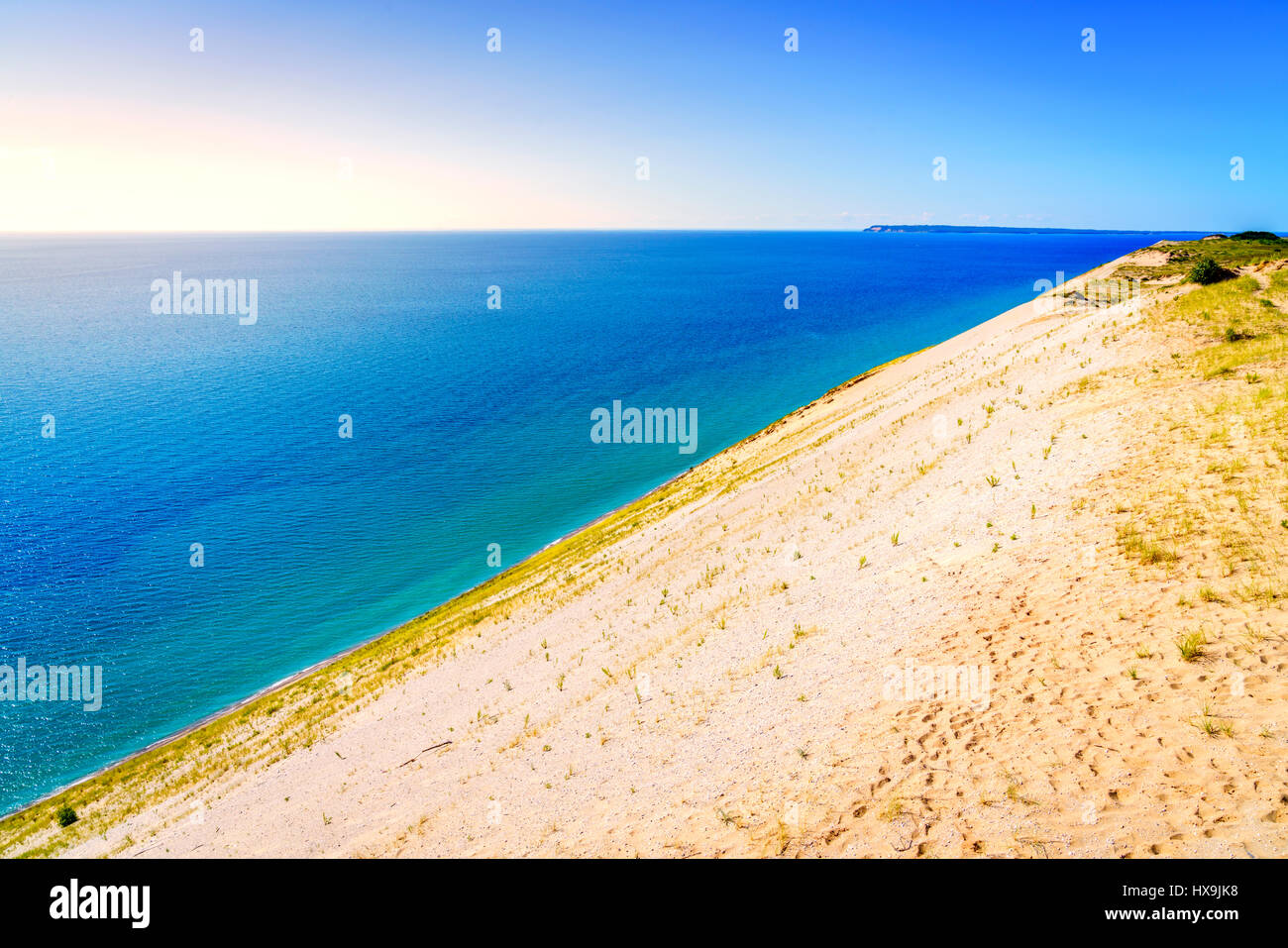 Scenic view of Lake Michigan from Sleeping Bear Dunes National ...