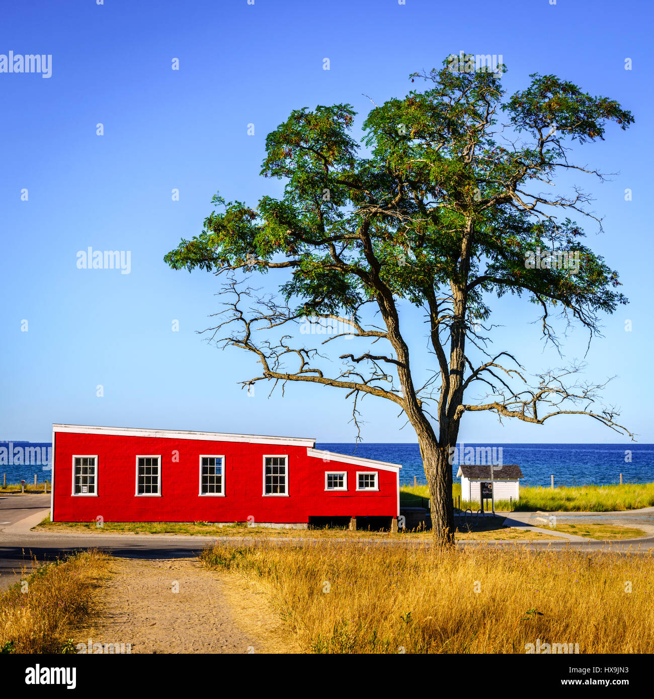 Lakefront street in Glen Arbor, Michigan Stock Photo - Alamy