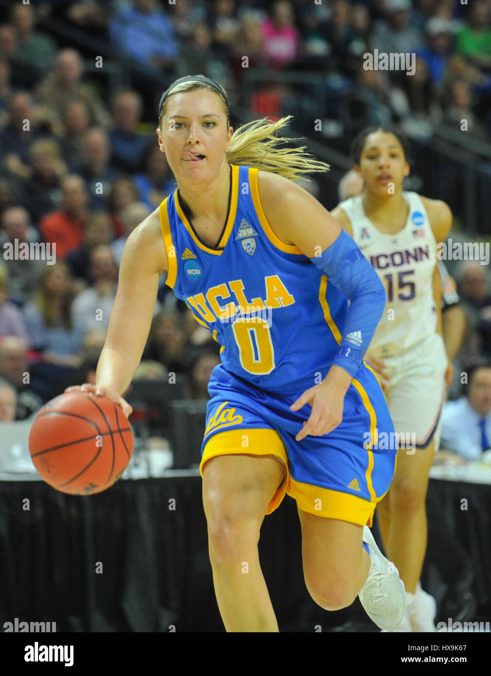 Bridgeport, CT, USA. 25th Mar, 2017. Nicole Kornet (0) of the UCLA ...