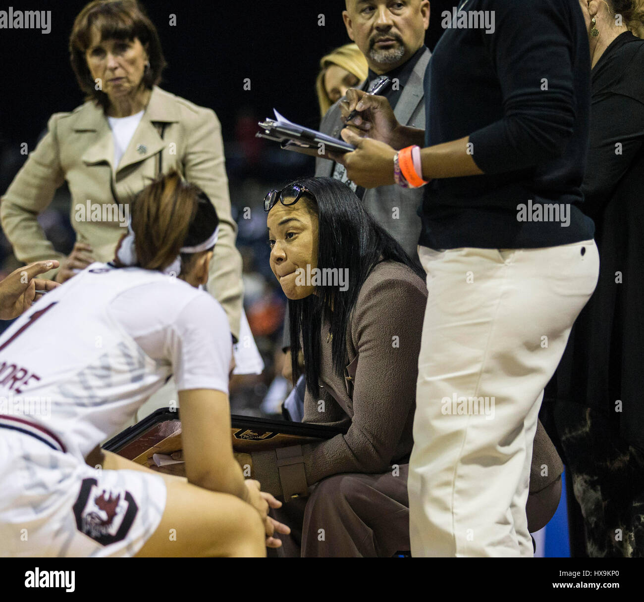 Stockton, CA, USA. 25th Mar, 2017. A. South Carolina head coach Dawn ...