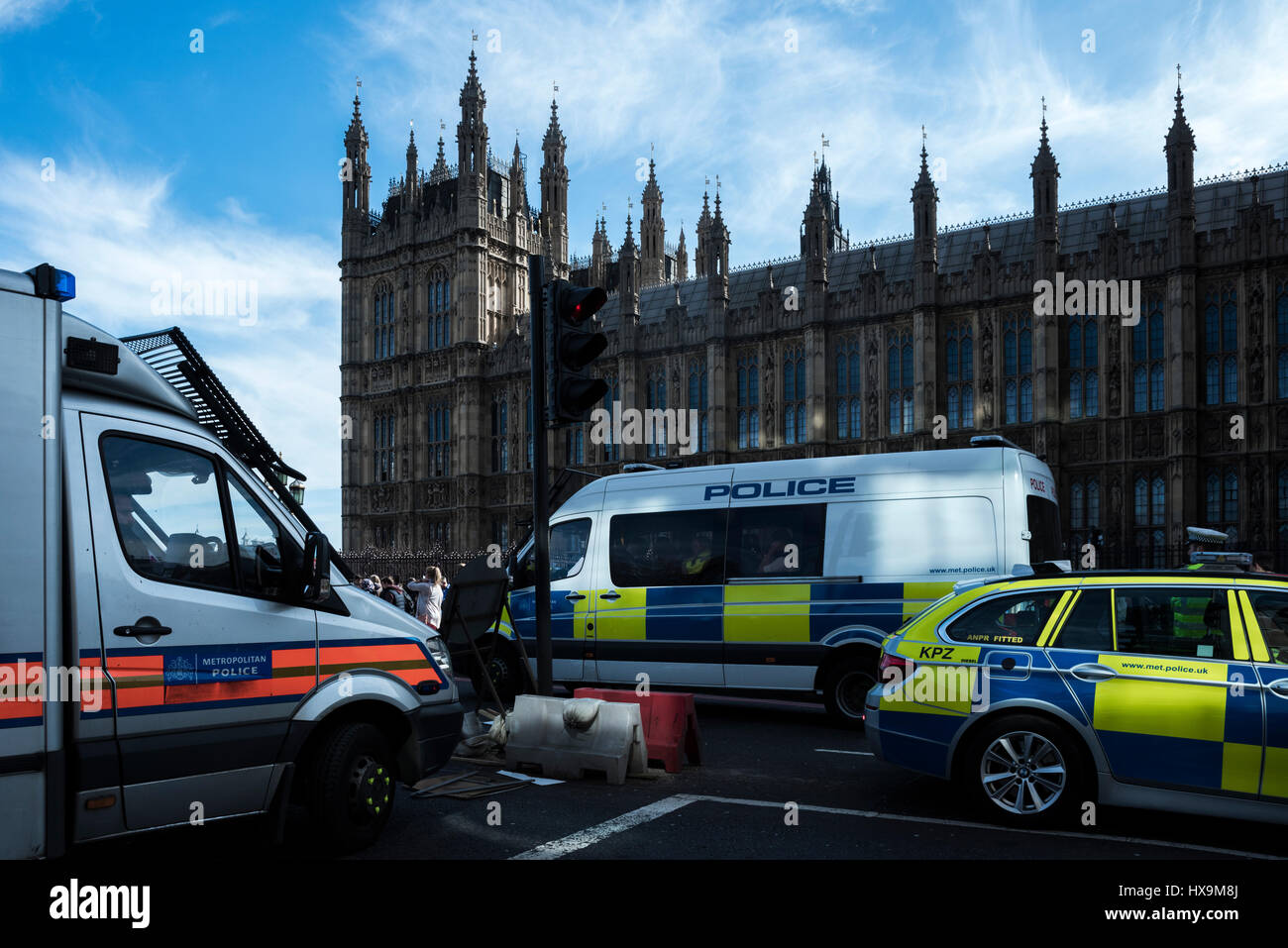 Police cars stop traffic from entering Parliament Square right before ...