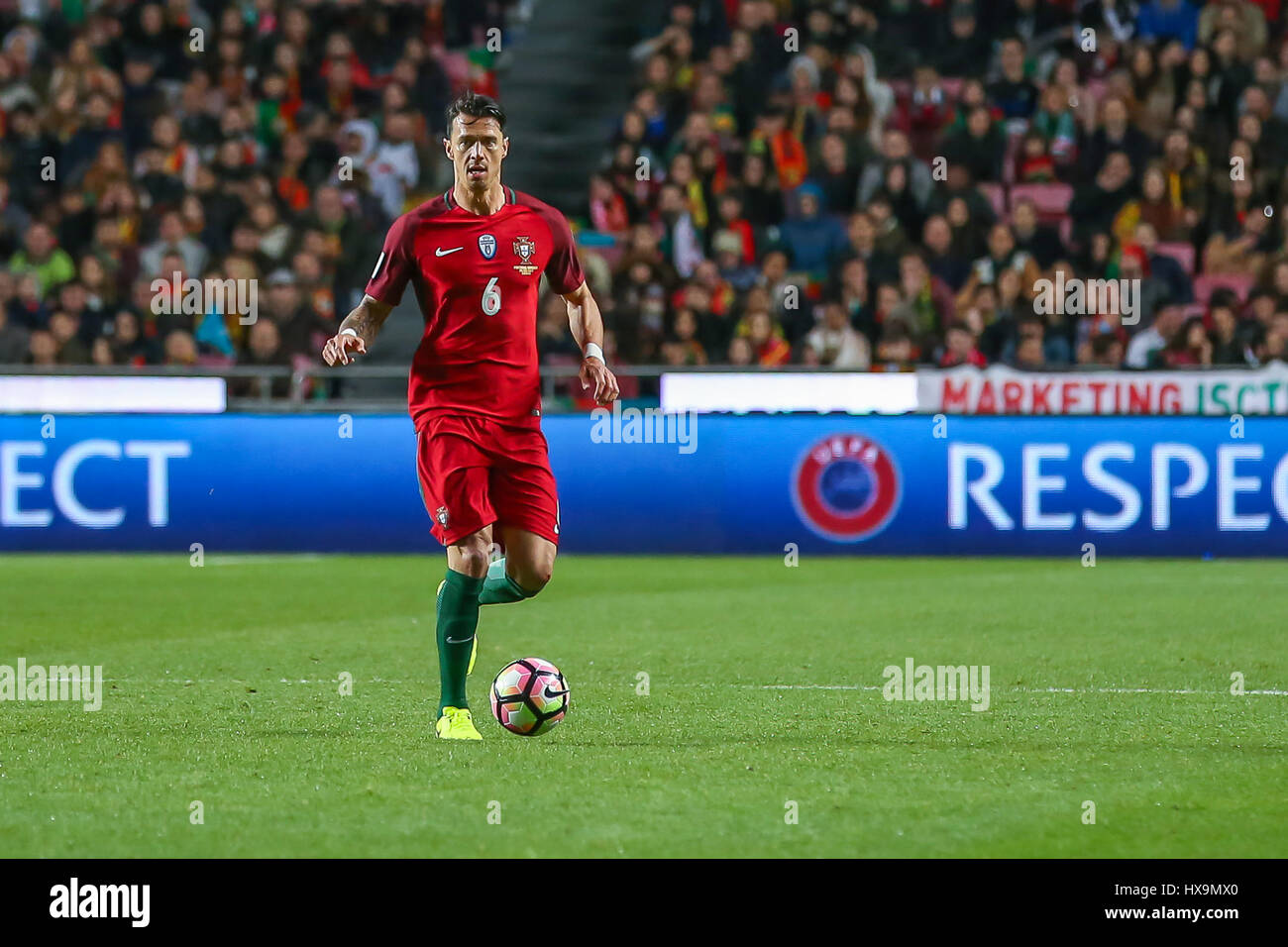 March 25, 2017. Lisbon, Portugal. Portugal's defender Jose Fonte (6 ...