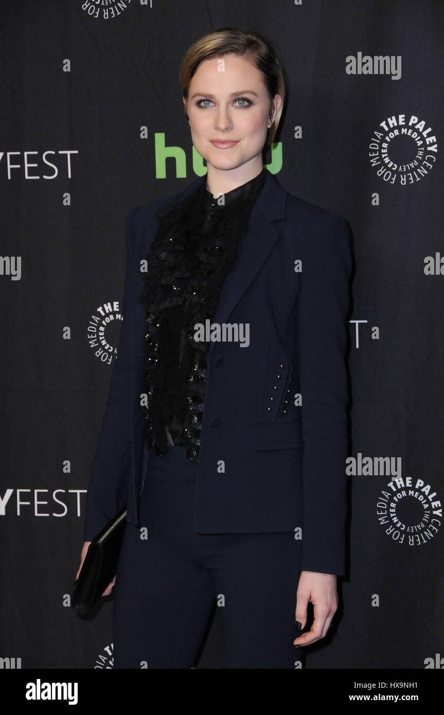 Hollywood, CA, USA. 25th Mar, 2017. - Evan Rachel Wood. The Paley ...