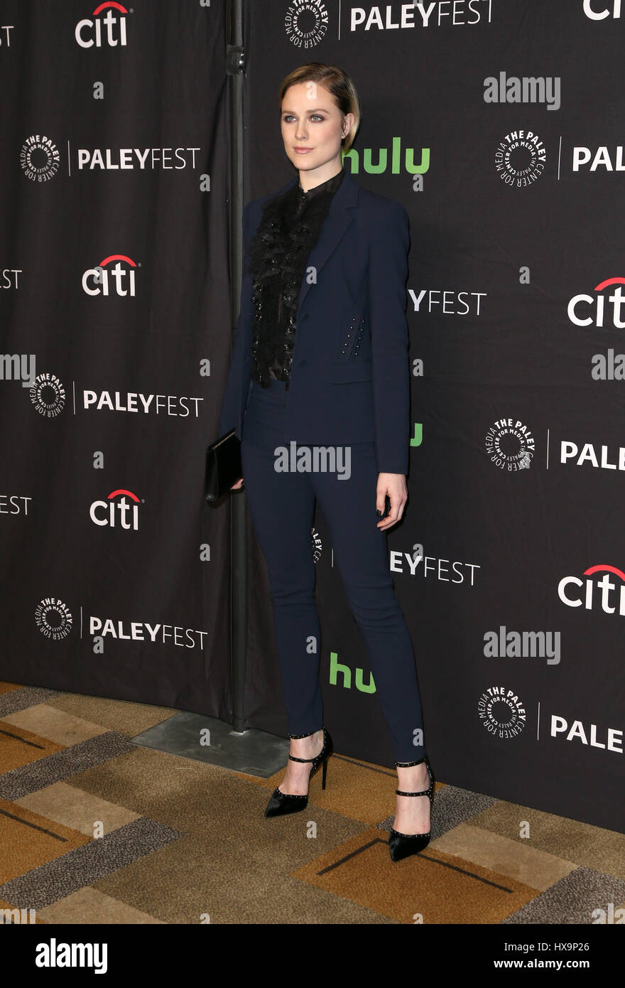 Hollywood, Ca. 25th Mar, 2017. Evan Rachel Wood, At The The Paley ...