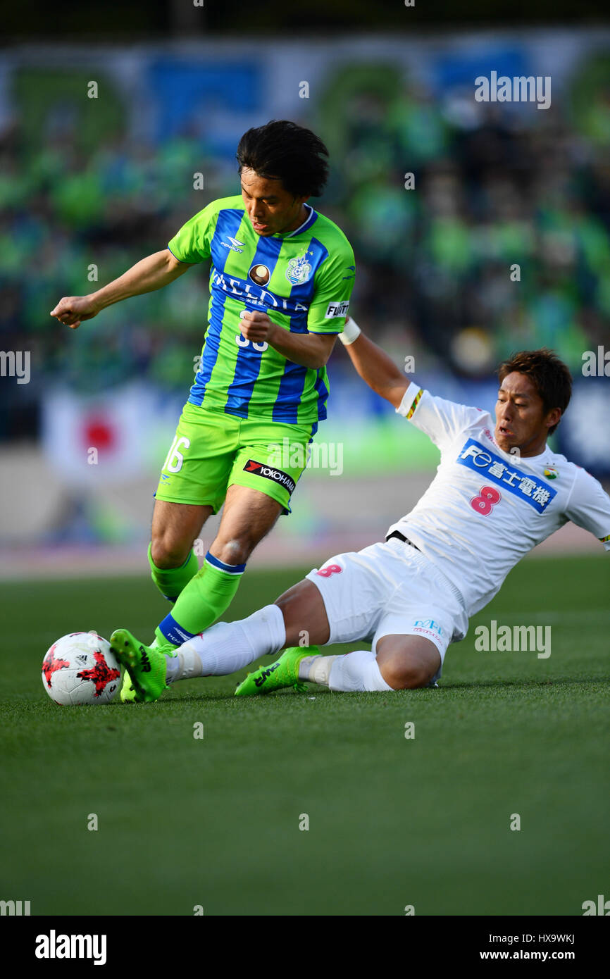 Shonan BMW Stadium Hiratsuka, Kanagawa, Japan. 25th Mar, 2017. (L-R ...