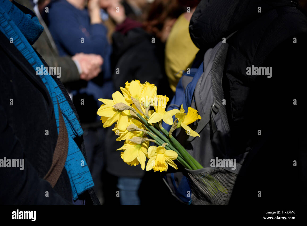 Protesters flowers hi-res stock photography and images - Alamy