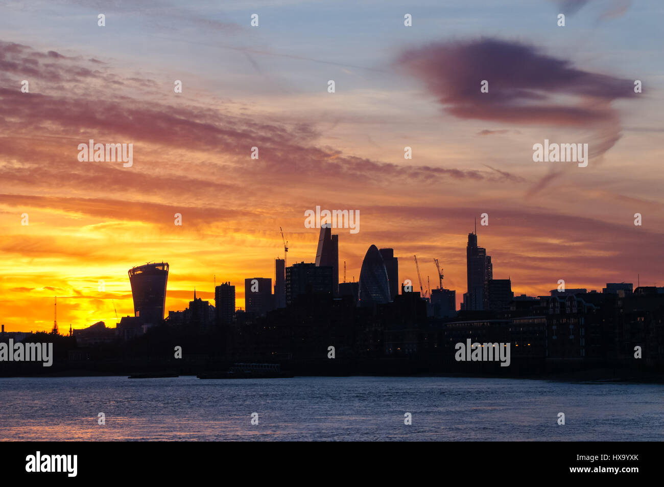 Twilight scenic london skyline cityscape dusk river travel hi-res stock ...