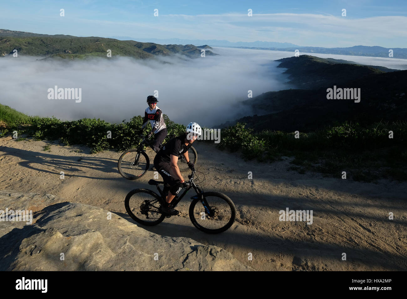 Laguna Beach, California, USA. 19th Mar, 2017. A mountain bikers ride ...