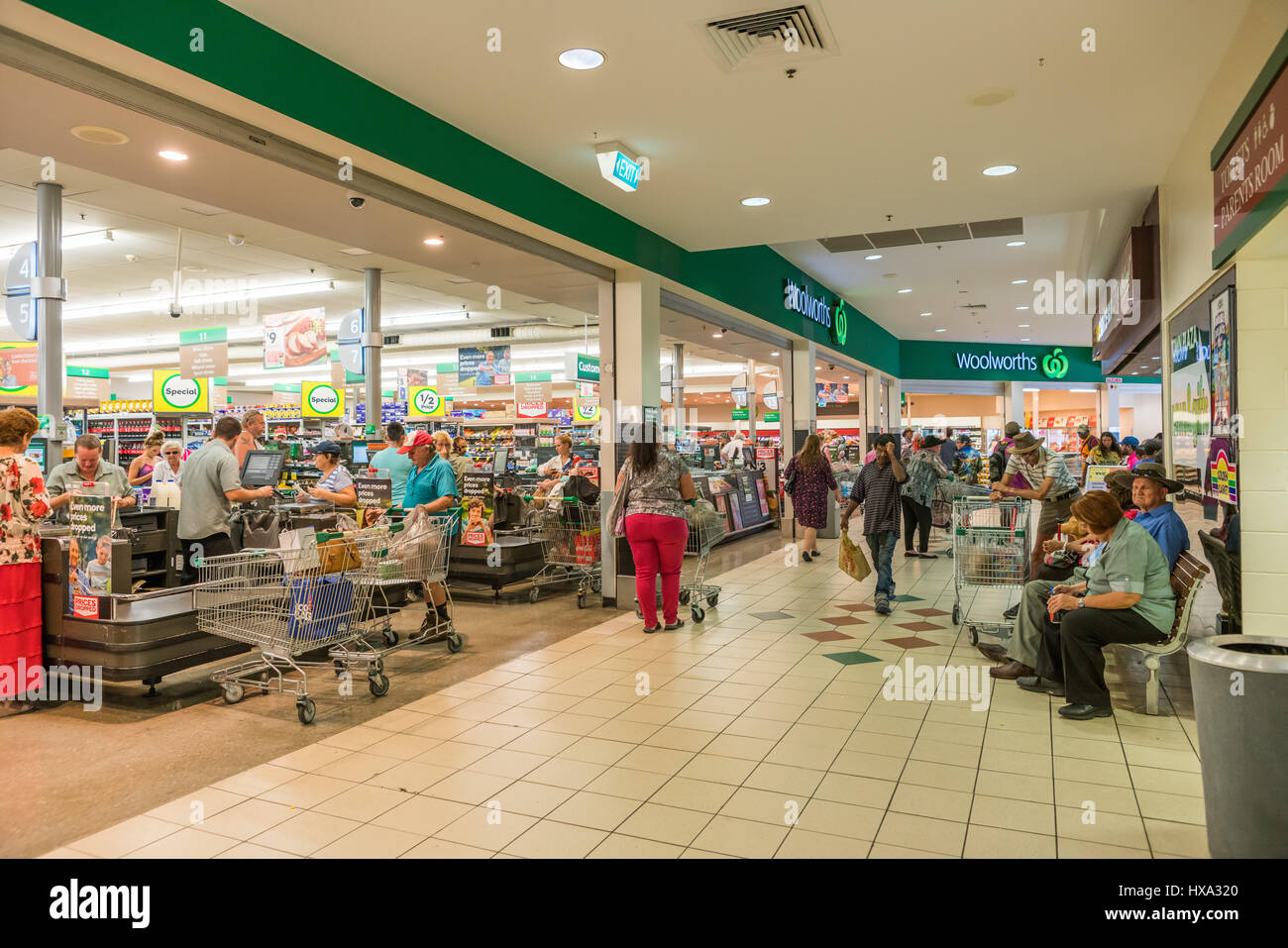 Shoppers in a busy Woolworths supermarket Stock Photo - Alamy