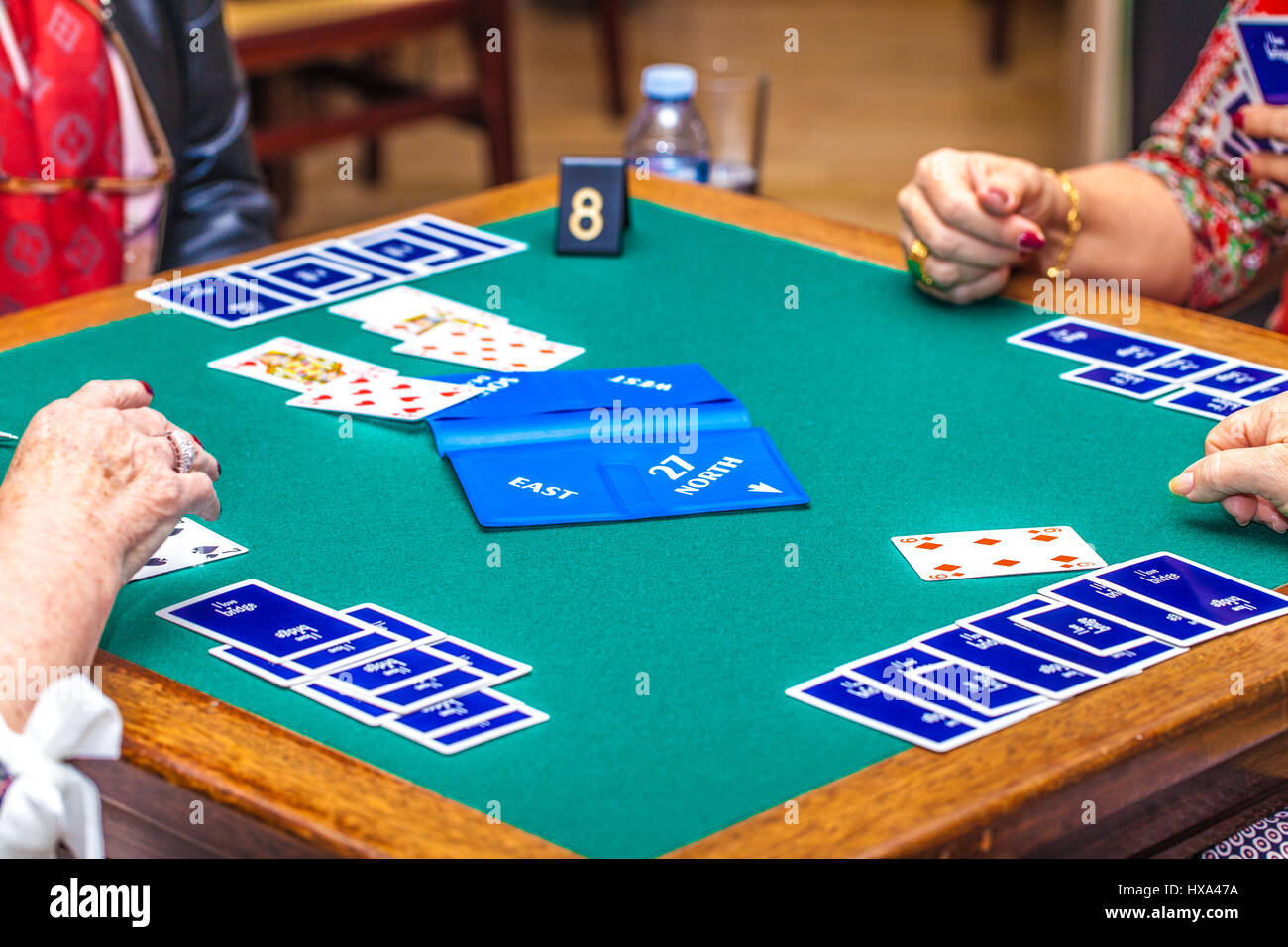 old people playing bridge game Stock Photo - Alamy