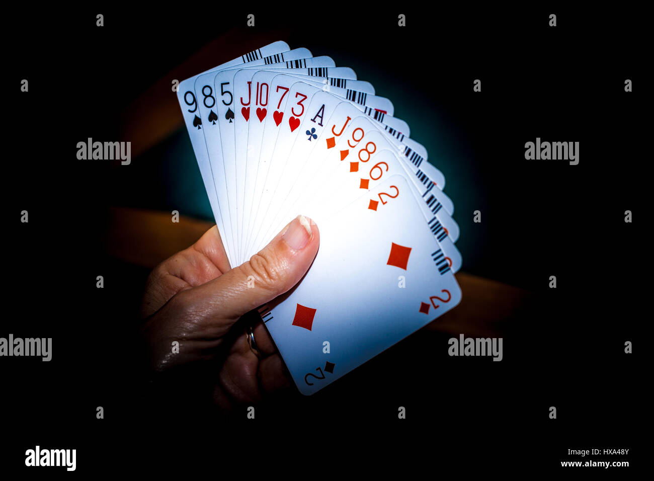old people playing bridge game Stock Photo - Alamy