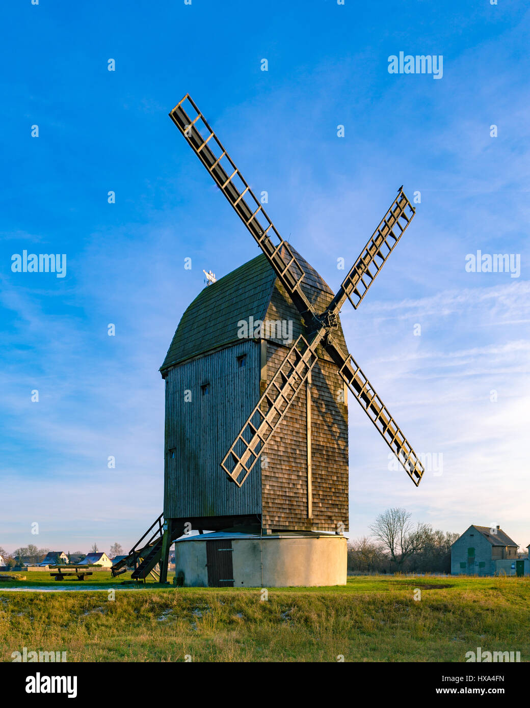 renovated wind mill Stock Photo - Alamy