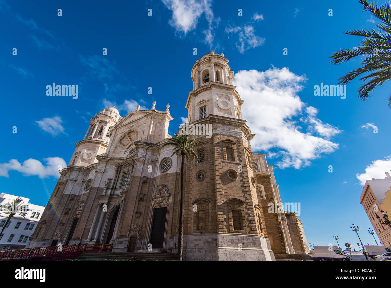 monuments,landmarks and architecture on streets of Cadiz,Spain. Port ...