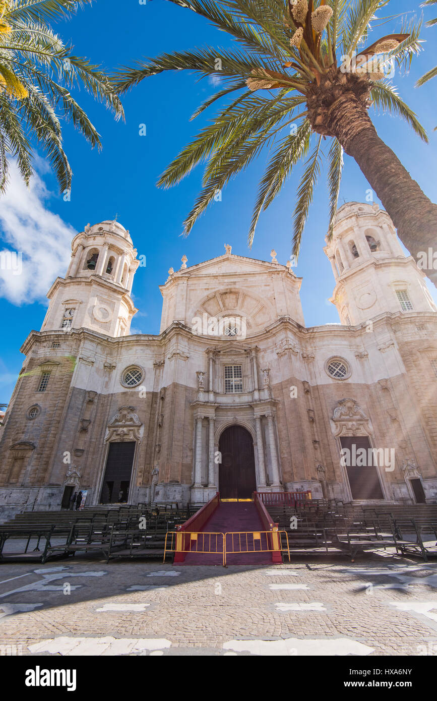 monuments,landmarks and architecture on streets of Cadiz,Spain. Port ...