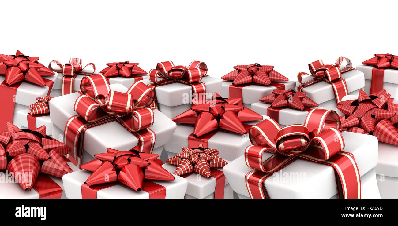 Many gift and white background. 3d illustration Stock Photo - Alamy