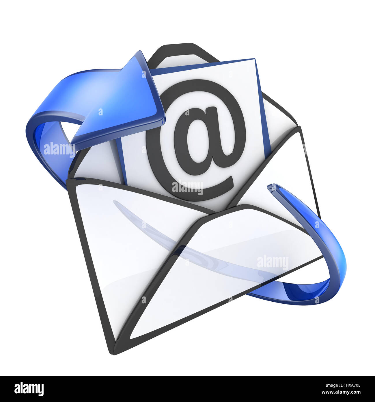 Isolated e-mail symbol. Letter and sign at. 3d illustration Stock Photo ...
