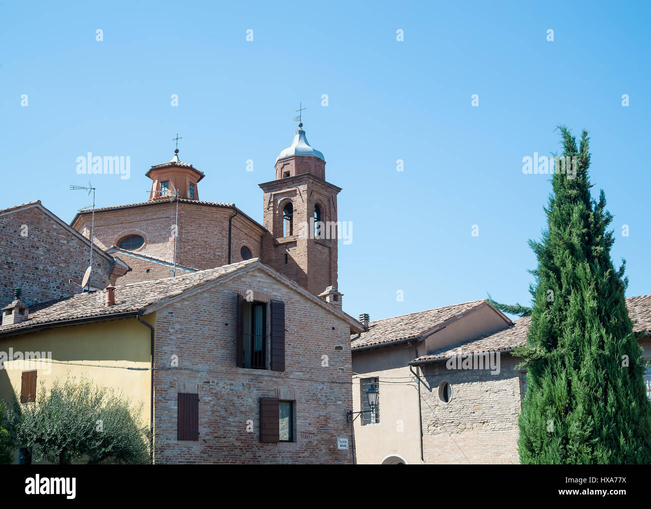 Santarcangelo view of the dome of the old church italy Rimini Italy ...