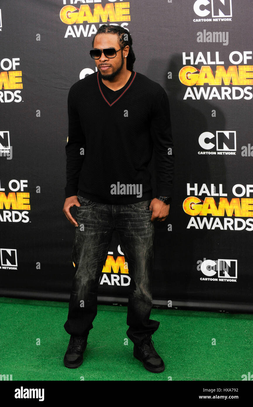 NFL player Richard Sherman of the Seattle Seahawks arrives at the 4th ...