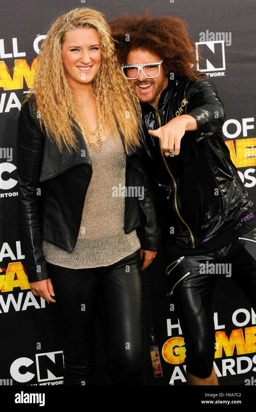 Victoria Azarenka and Redfoo (r) arrives at the 4th Annual Cartoon ...