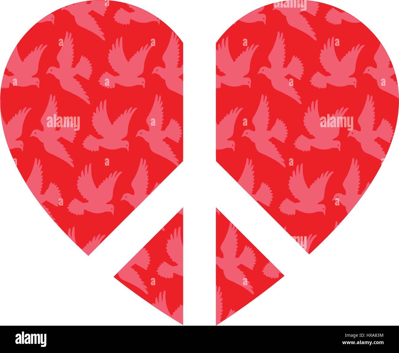 Peace Red Heart. Vector Illustration Stock Vector Image & Art - Alamy