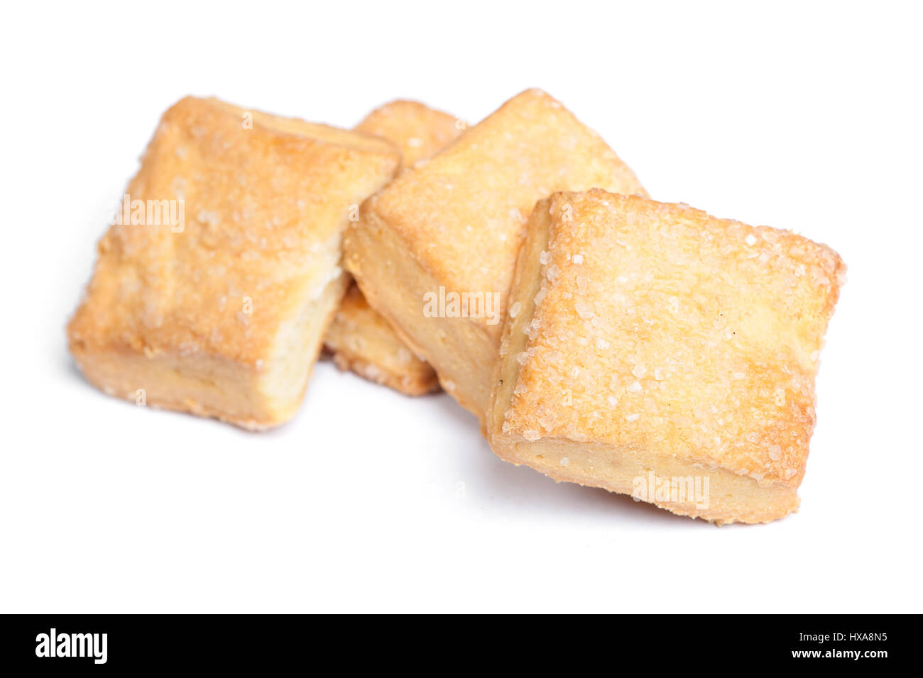 Square cookies isolated on white background Stock Photo - Alamy