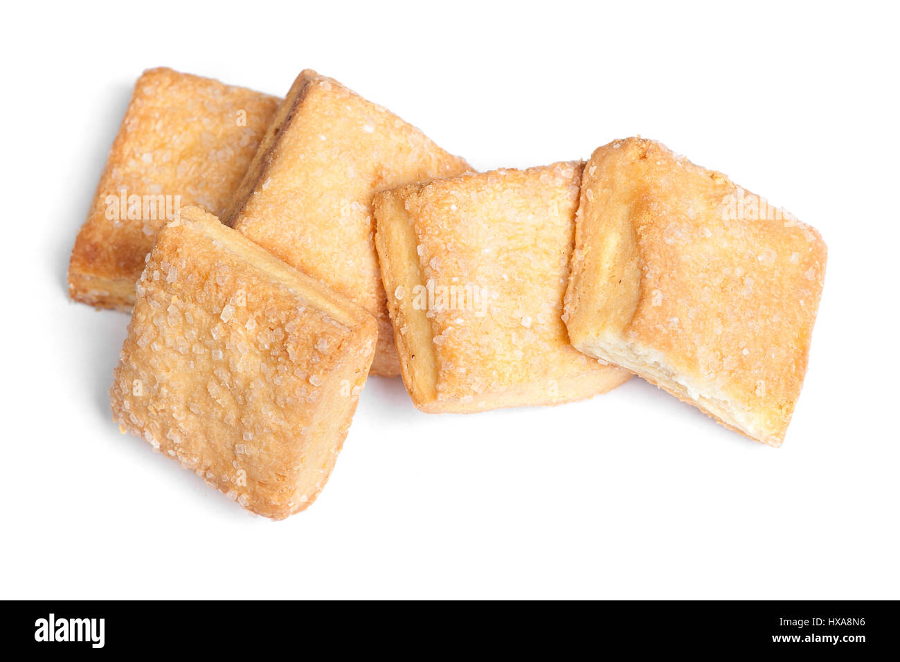 Square cookies isolated on white background Stock Photo - Alamy