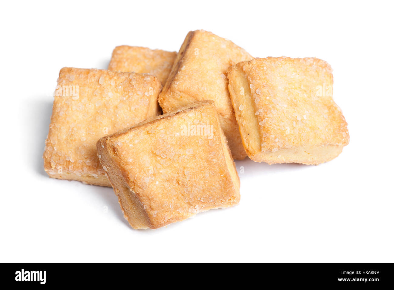 Square cookies isolated on white background Stock Photo - Alamy