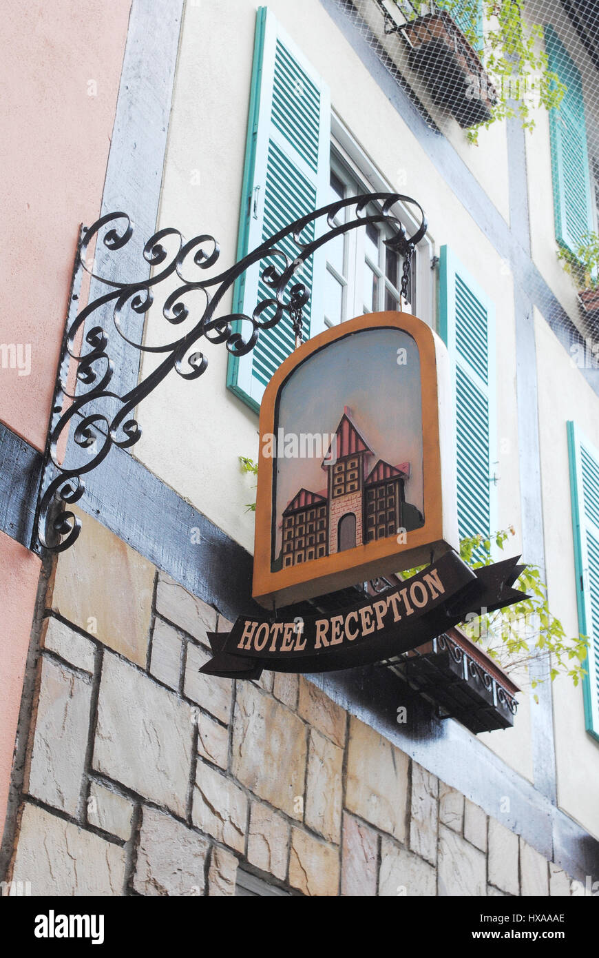 Hotel Reception Signboard Stock Photo - Alamy