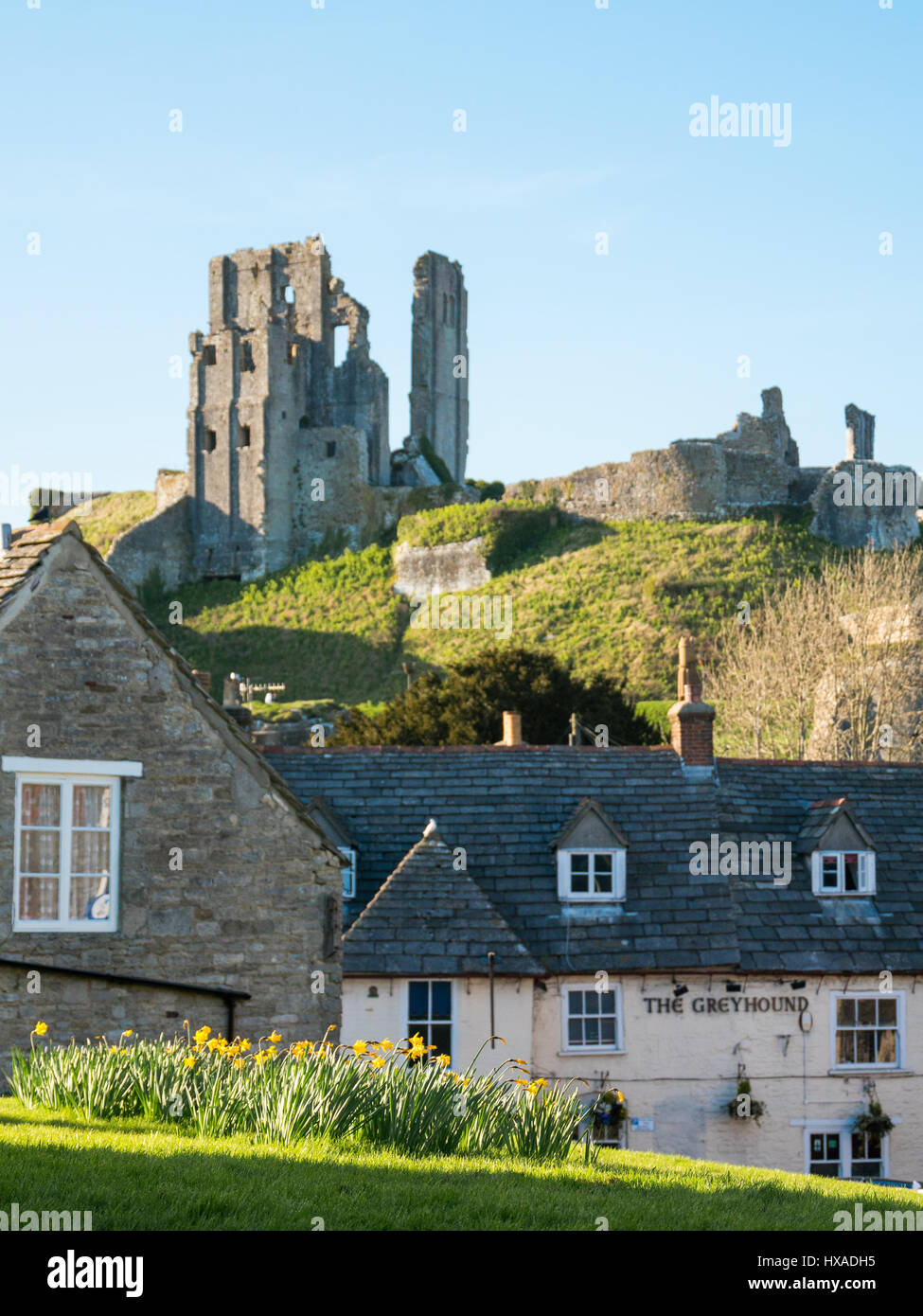A firey red sunset over west Dorset towards West Bay and Lyme Regis ...