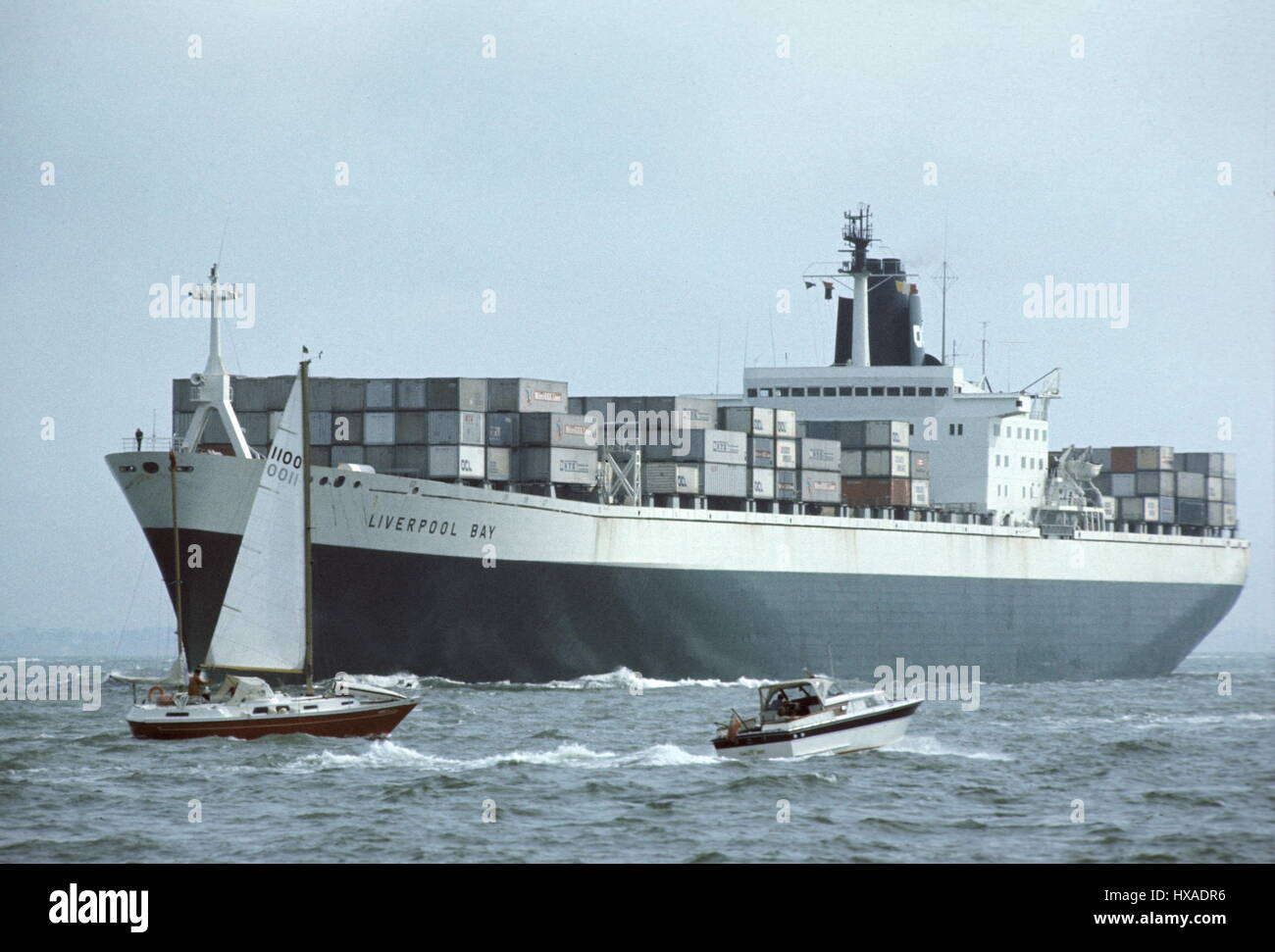AJAXNETPHOTO. 1973. SOLENT, ENGLAND. - INWARD BOUND - OCL CONTAINER ...