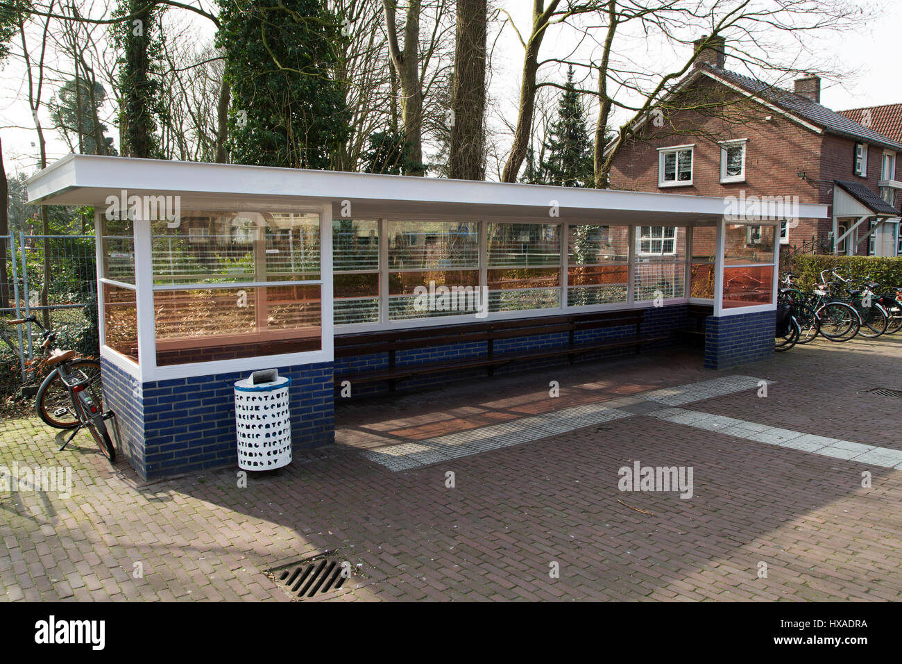 The bus stop, designed by Gerrit Rietveld, at Bergeijk in the ...