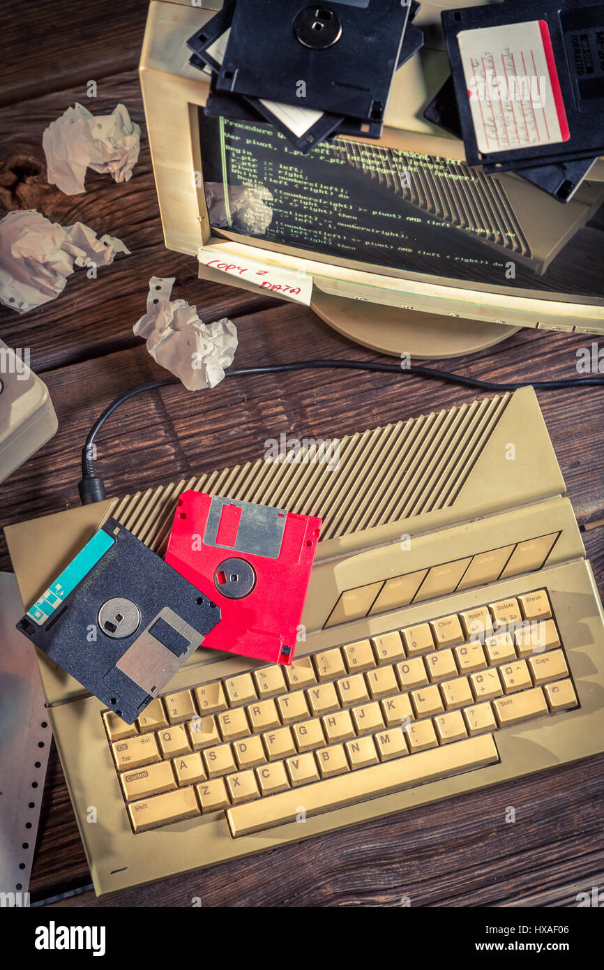 Finding solutions algorithm of programming languages on old wooden ...