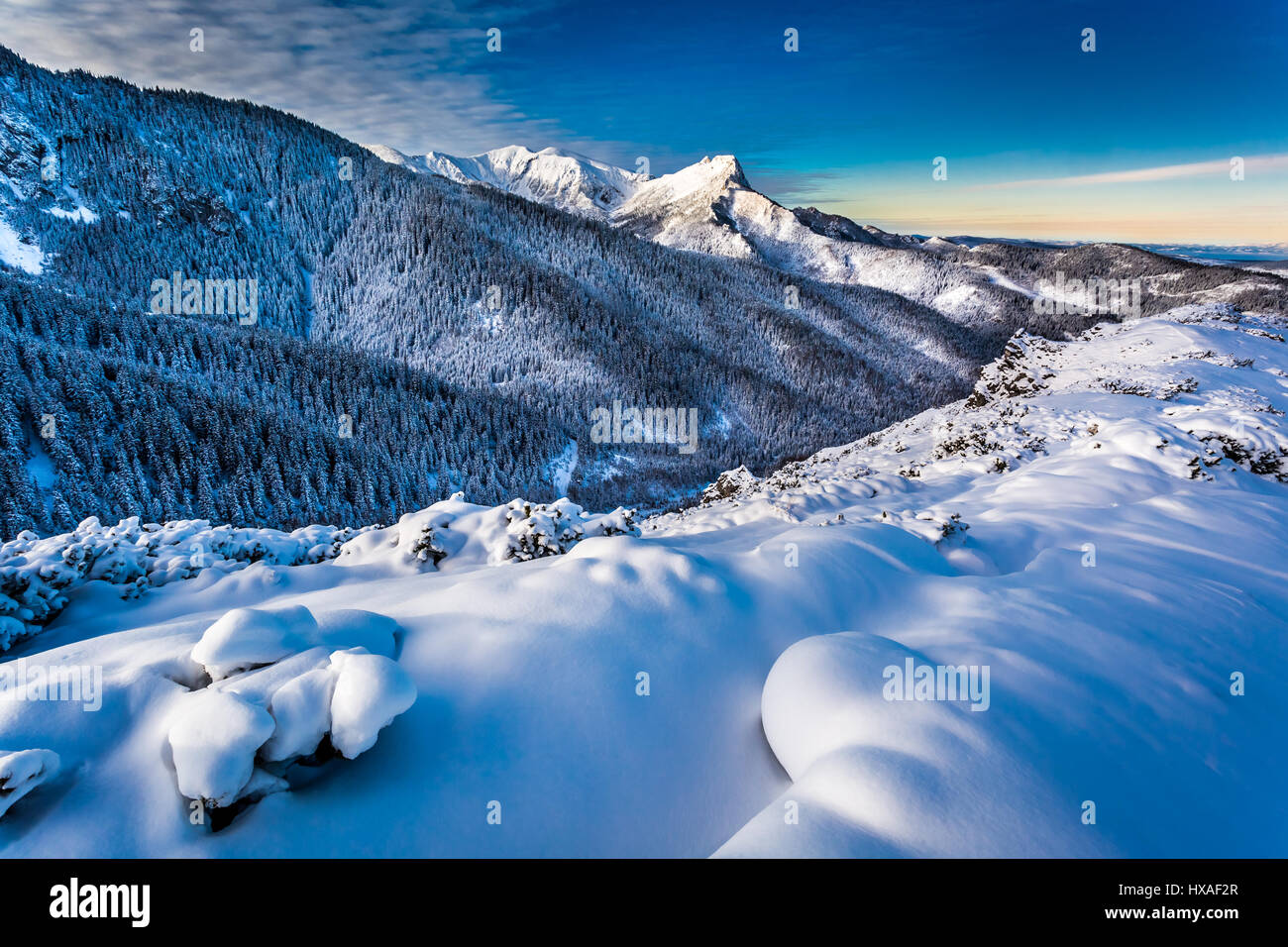 Cold dawn in Tatra Mountains in Poland Stock Photo - Alamy