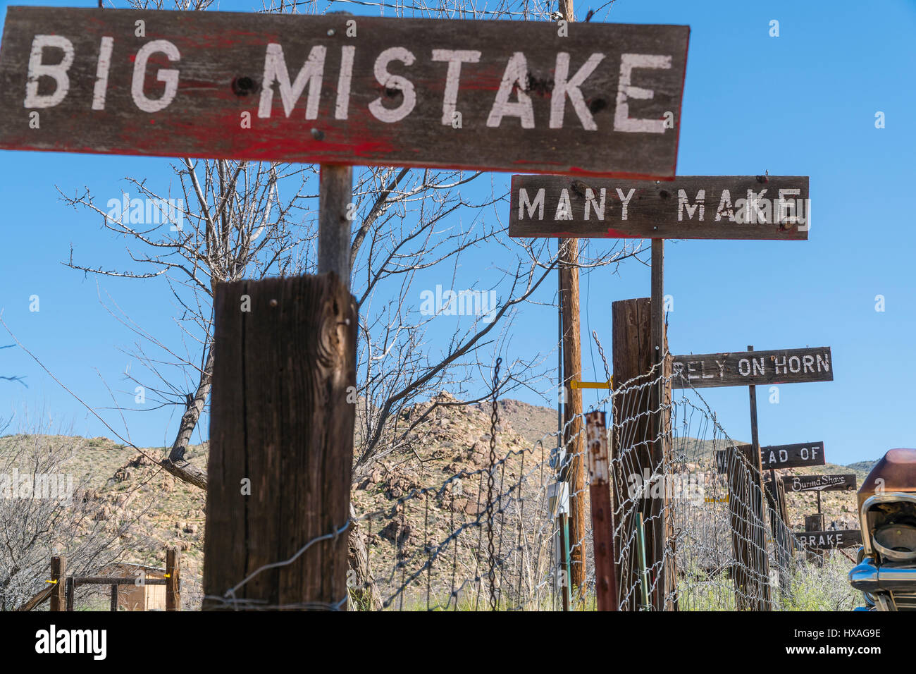 Burma Shave signs at the Hackberry, Arizona general store that is a ...