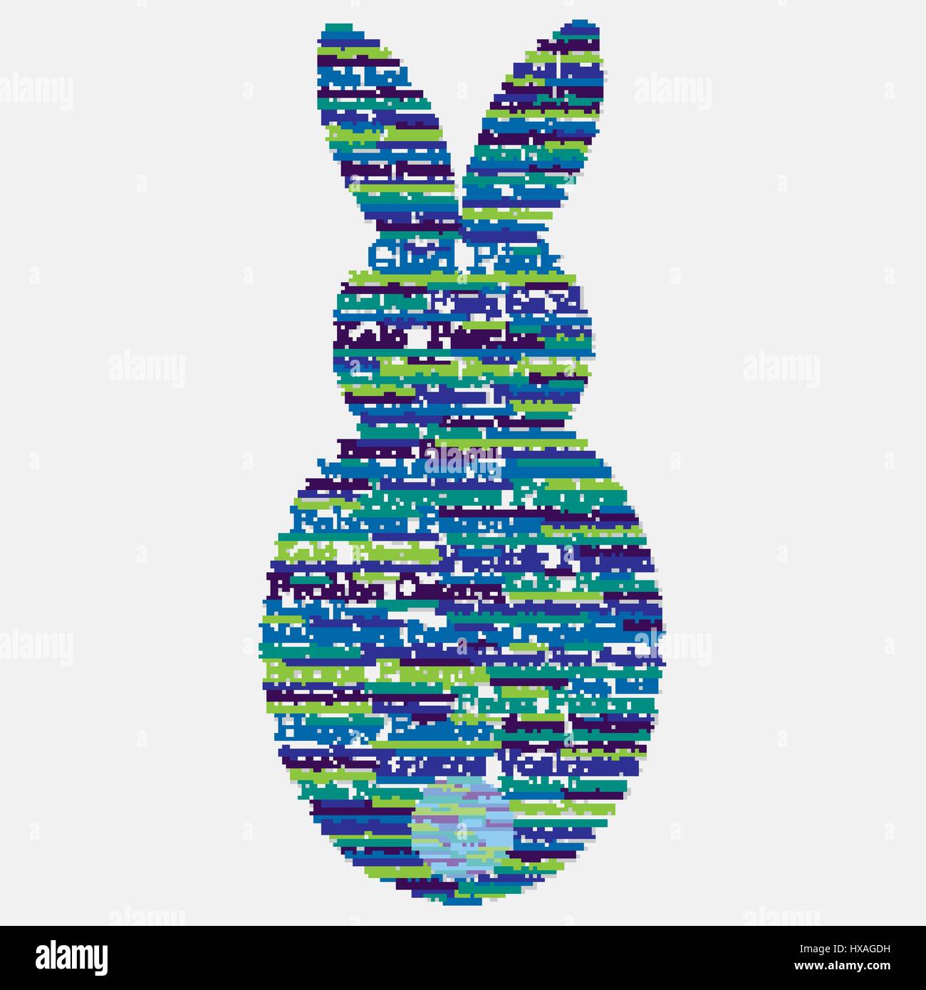 Easter bunny made from "Happy Easter" in 12 different languages in ...