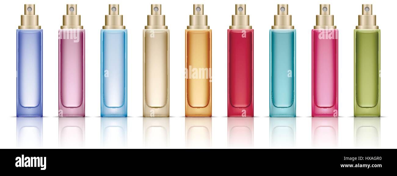 Set cosmetic glass bottles Stock Vector Images - Alamy