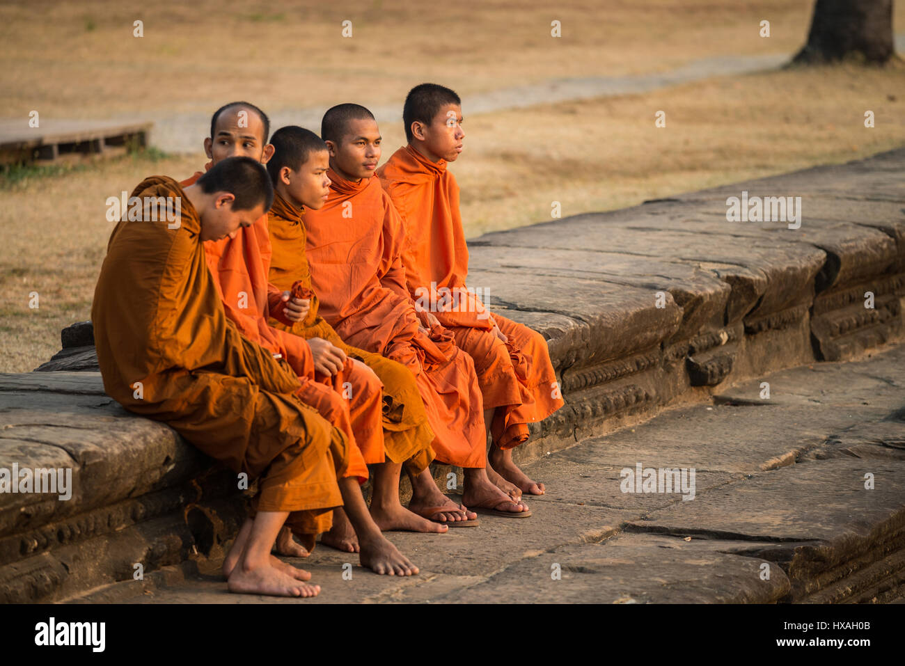 Monks in the Angkor Wat, Siem Reap, Cambodia, Asia Stock Photo - Alamy