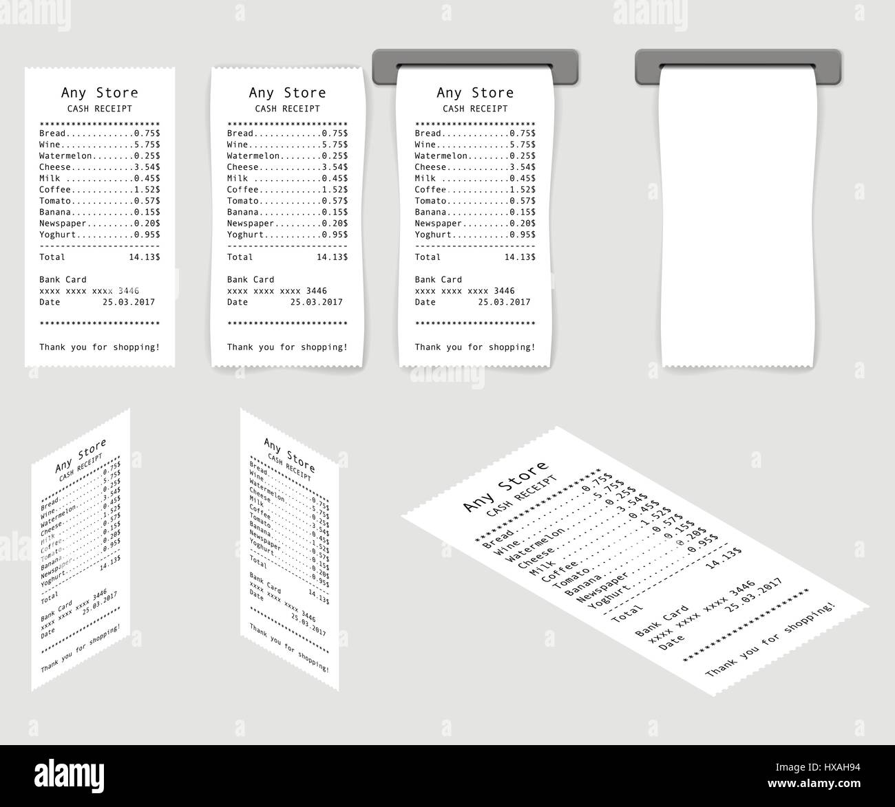 Cash receipt template hi-res stock photography and images - Alamy