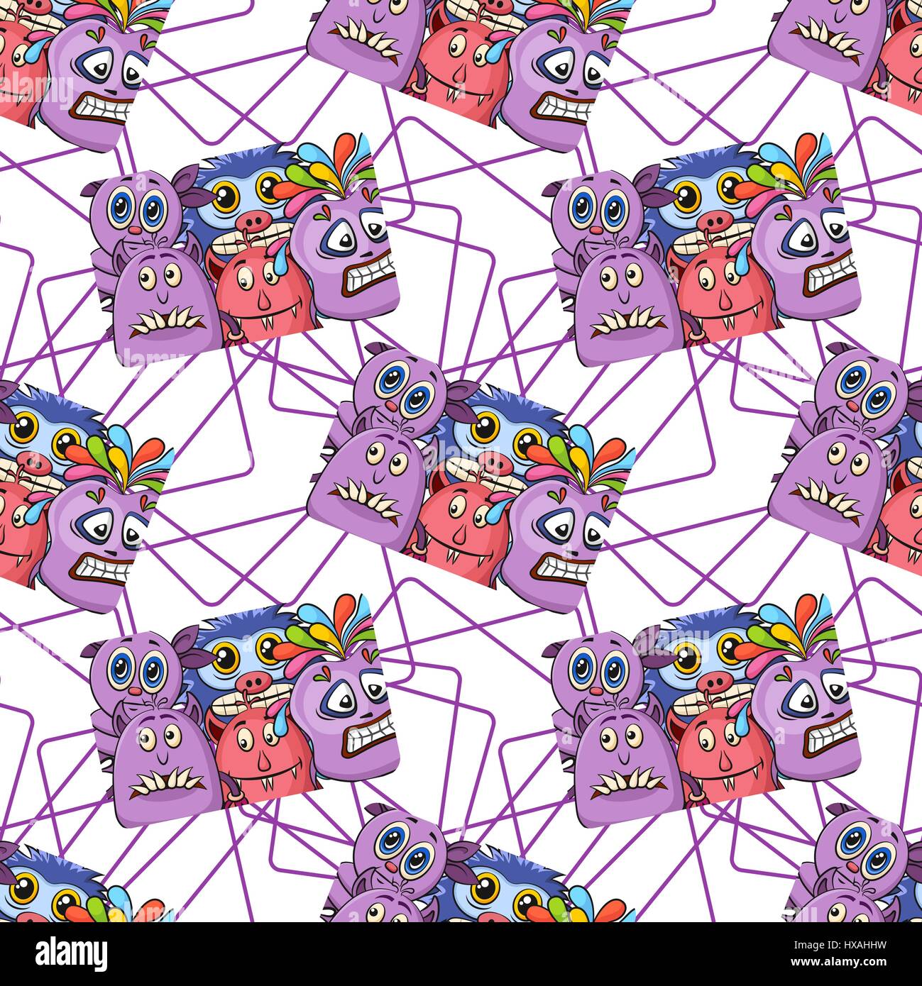 Cartoon Monsters Seamless Stock Vector Image & Art - Alamy