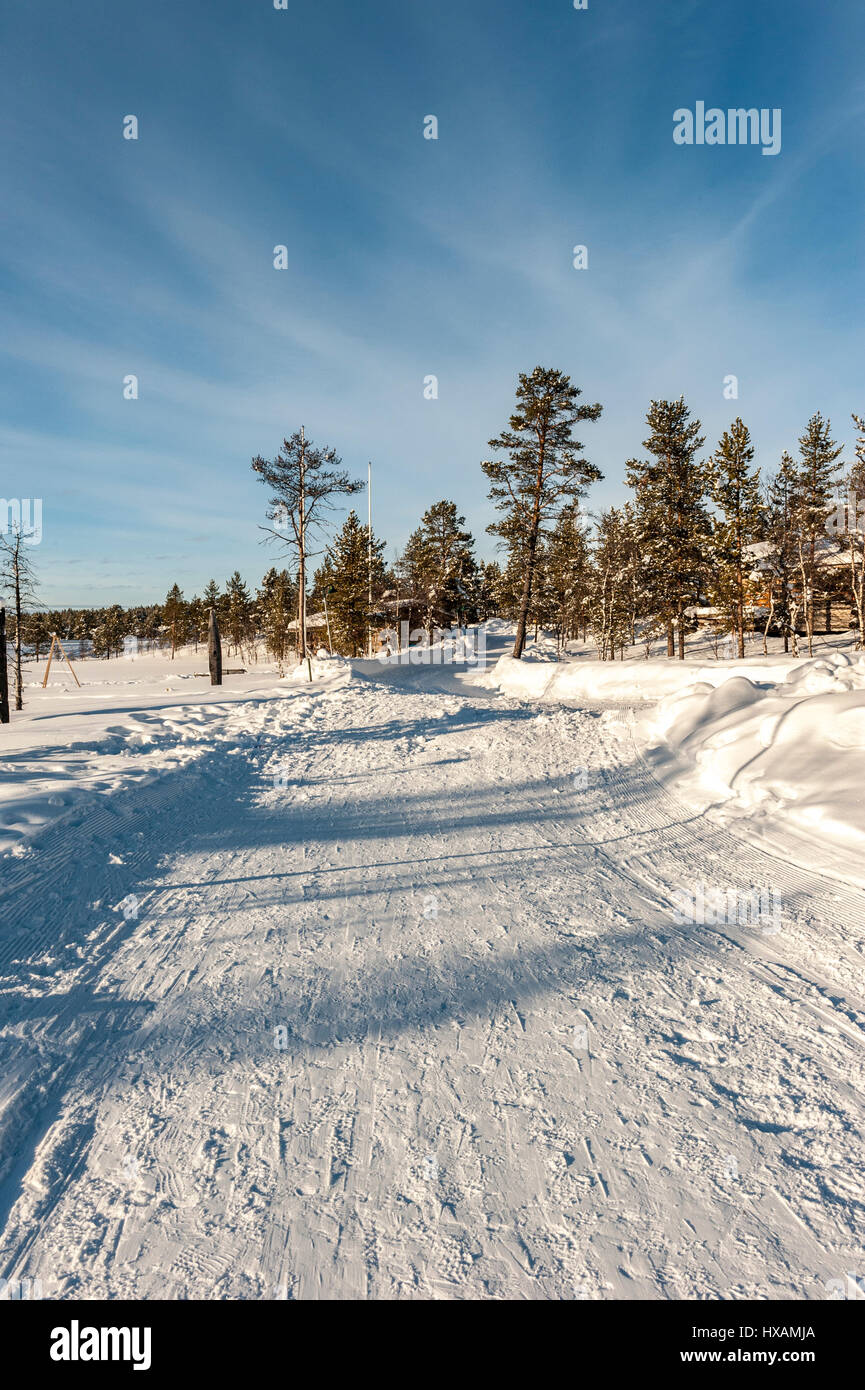 Snow Scene, Kakslauttanen, Finland Stock Photo - Alamy