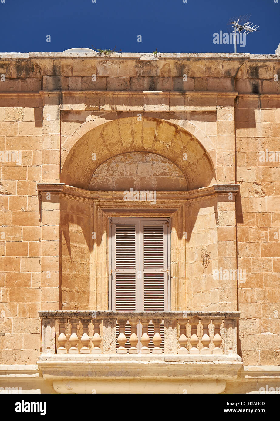 A traditional Maltese style open balcony on one of the residential ...