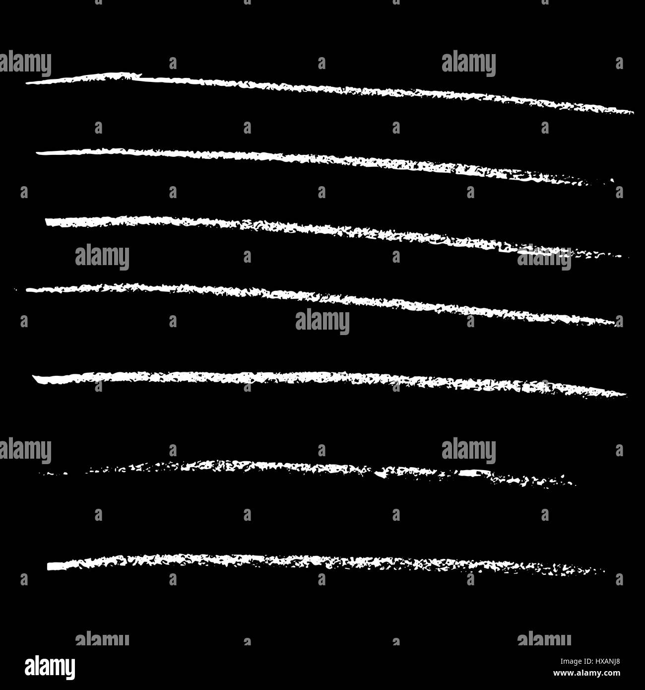 Vector chalked handmade lines. Chalk hand drawn strokes. Vector ...