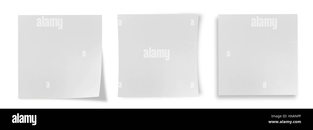 White post it isolated on a white background Stock Photo - Alamy