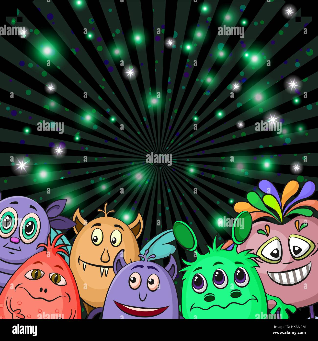 Cartoon Monsters Background Stock Vector Image & Art - Alamy